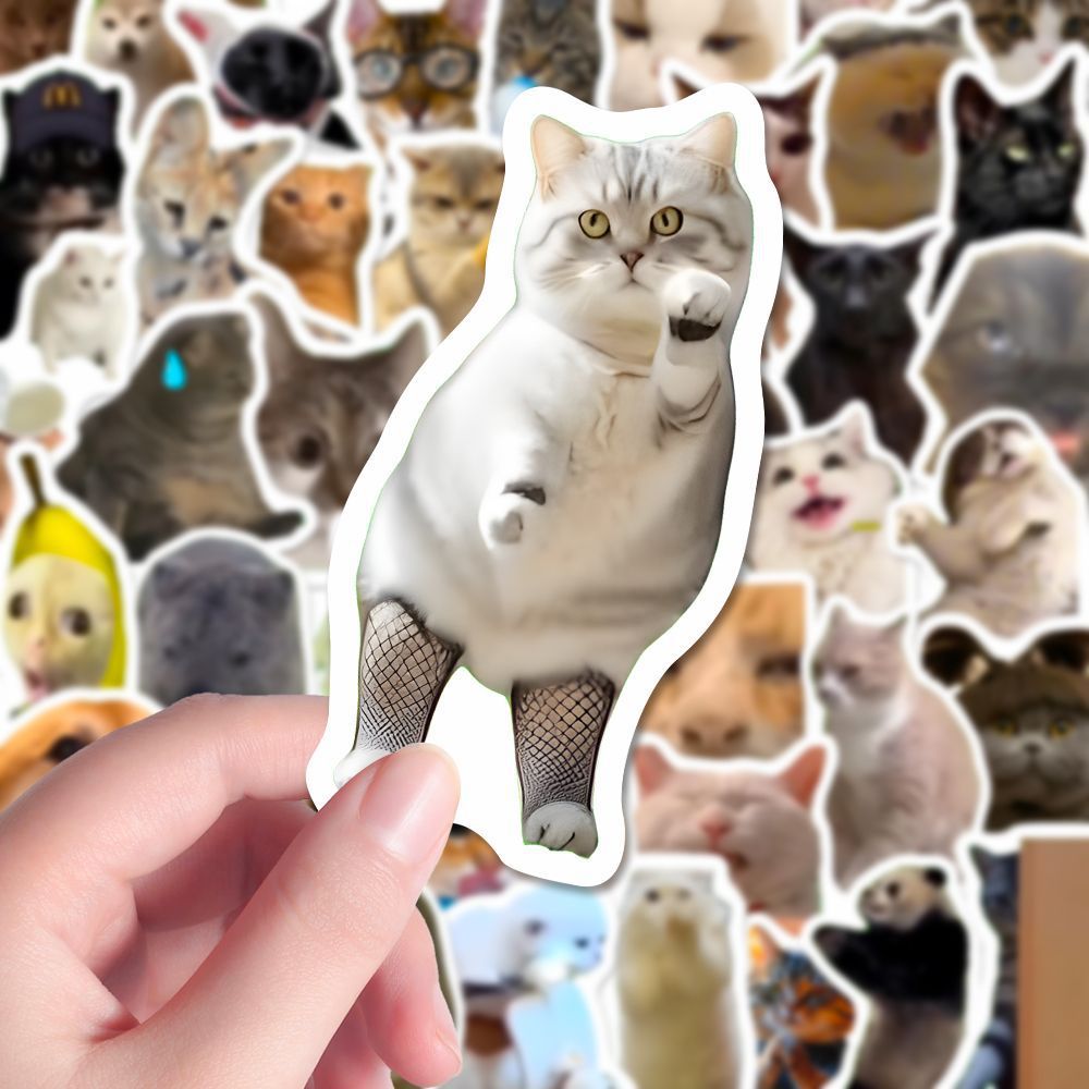 [100pcs] Pelekat Emoji Kucing Comel Funny Cat Emoji Stickers Creative ...