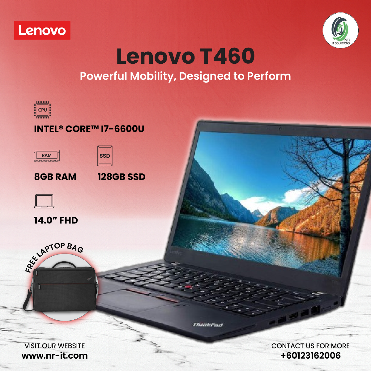 Lenovo ThinkPad T460(Intel Core i7-6th Gen| 8GB RAM |128GB SSD |14" FHD ...