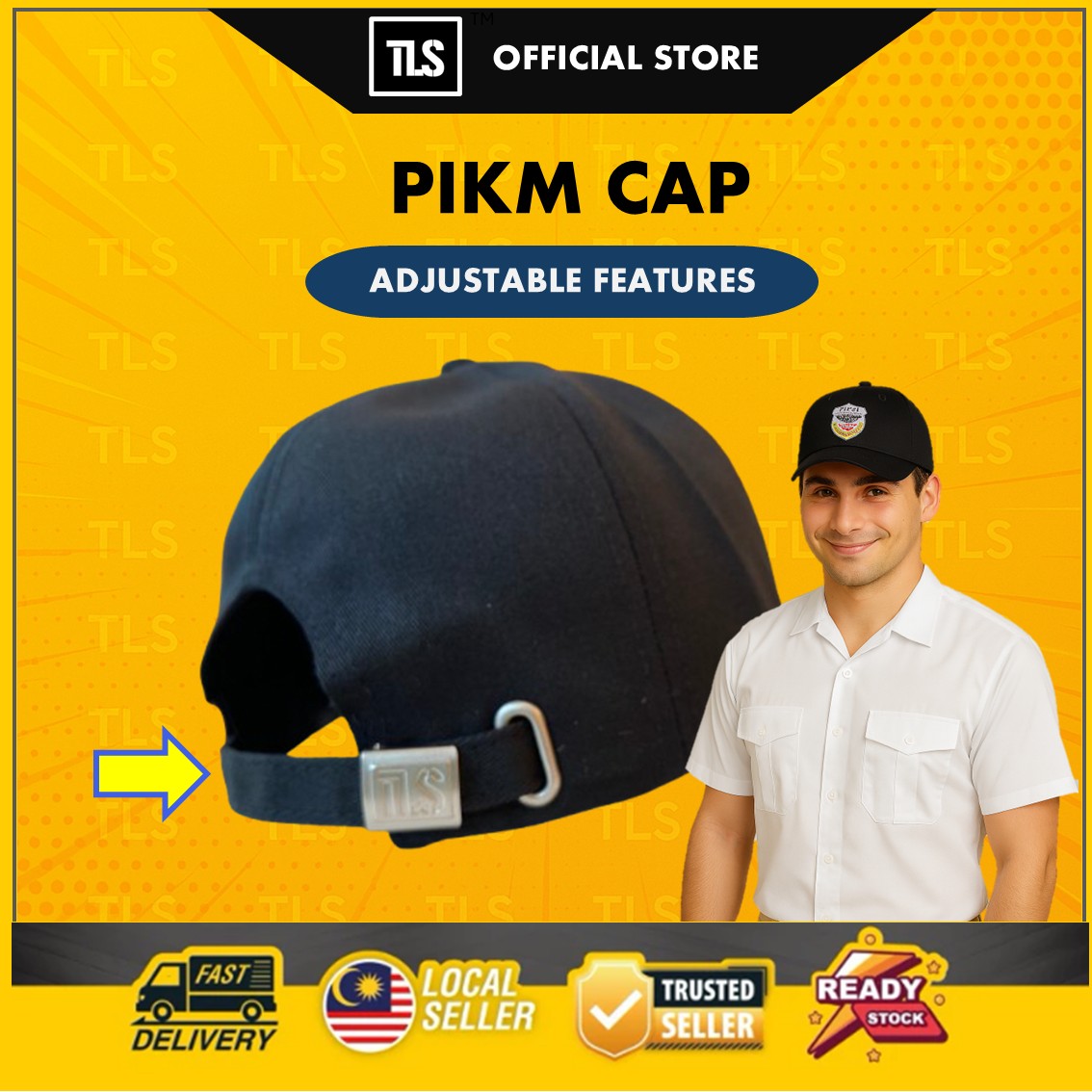 CAP PIKM EMBROIDERY SECURITY GUARD CAP | Shopee Malaysia