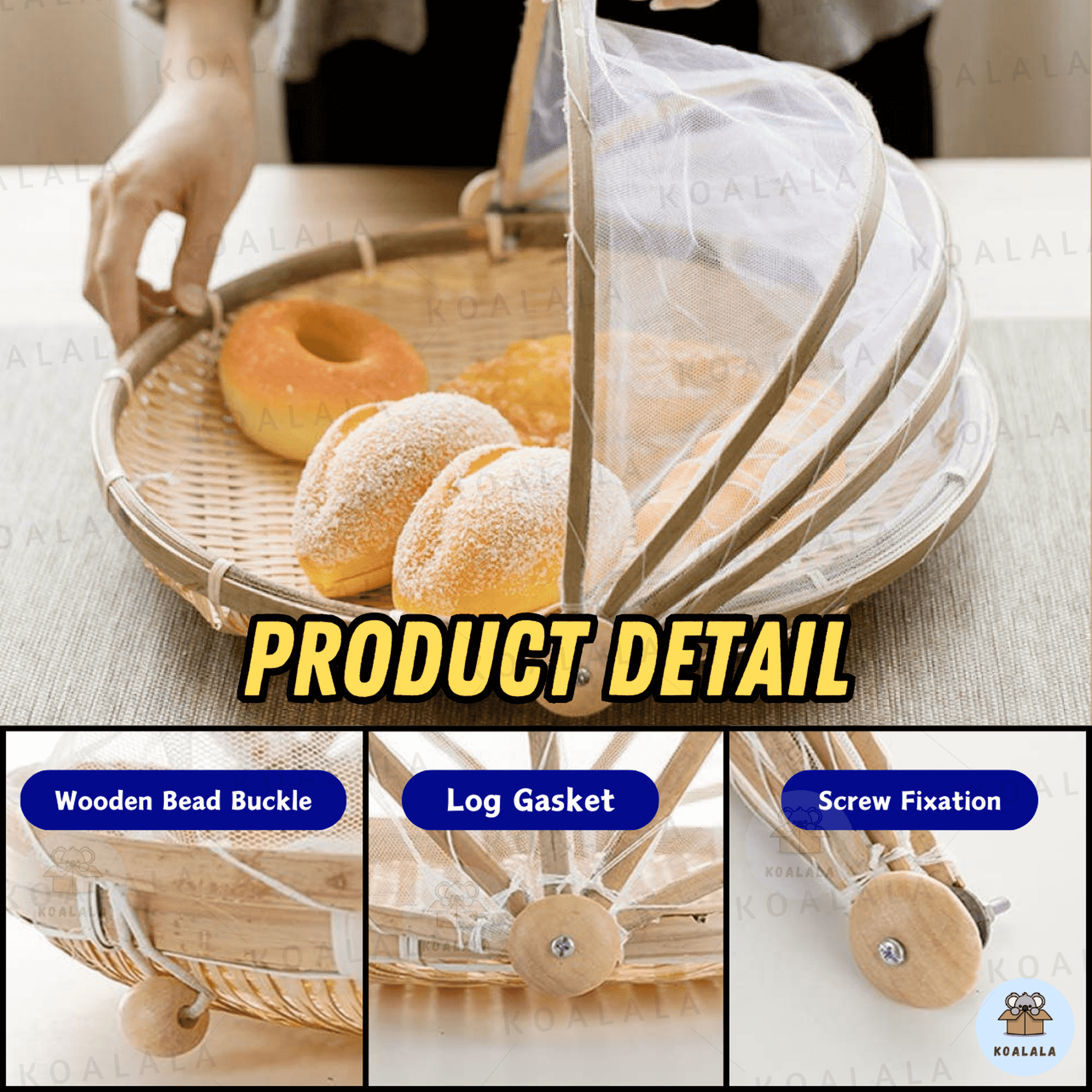 Bamboo Serving Tent Cover Bamboo Food Cover Display Serving Hood Dulang ...