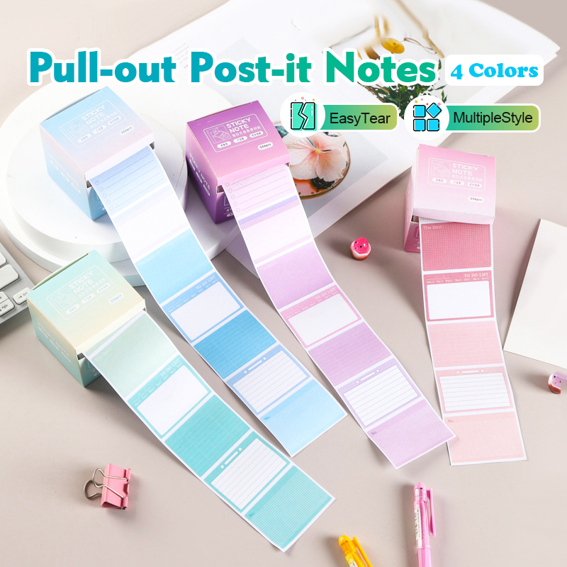 256Pcs Creative Color Pull-out Sticky Notes Student Multi-functional ...