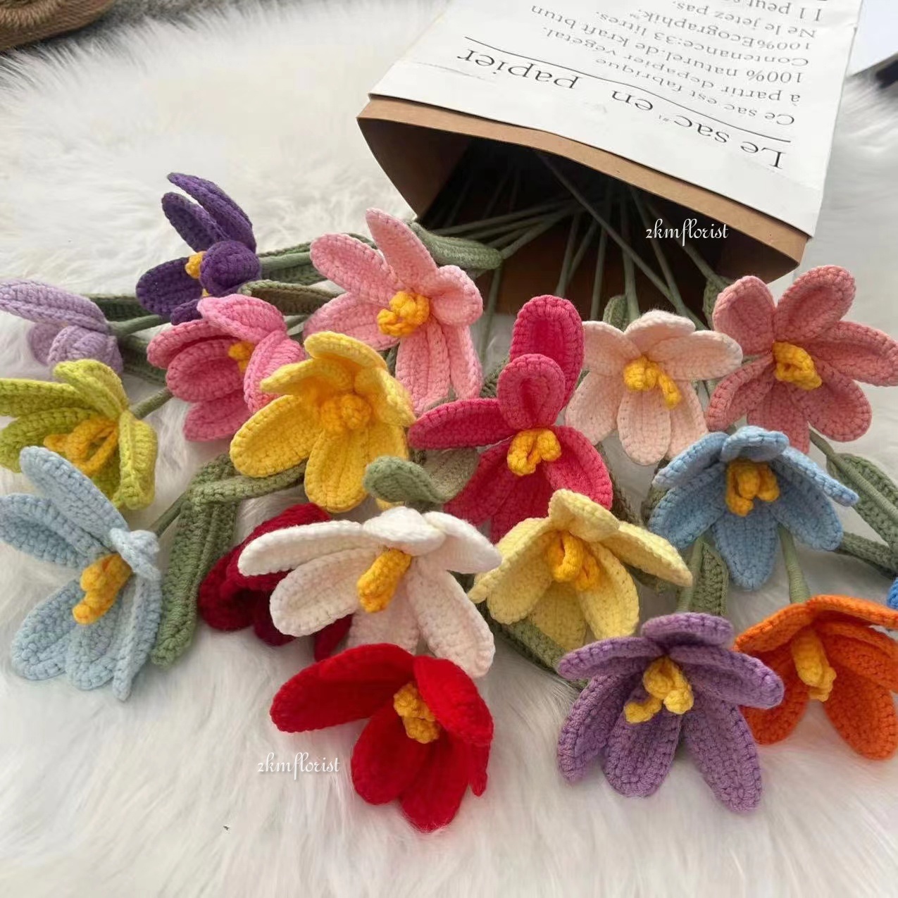 (1PC) CROCHET SULAM BLOSSOM Flower Bunga Sulam Wool Hand Knitted ...
