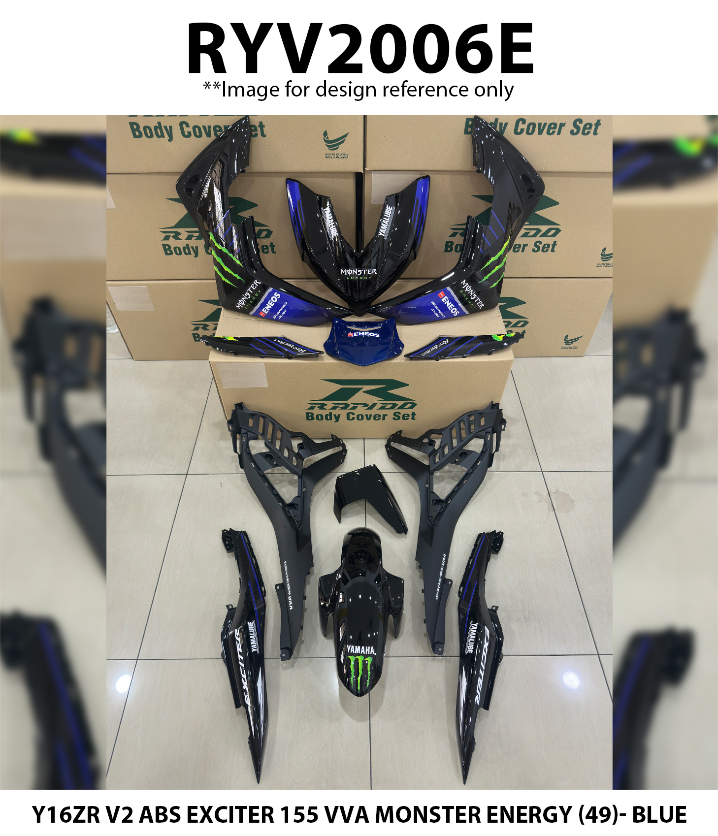 YAMAHA Y16 Y16zr V2 Abs Exciter 155 VVA GP Edition (49) Blue Cover Set ...