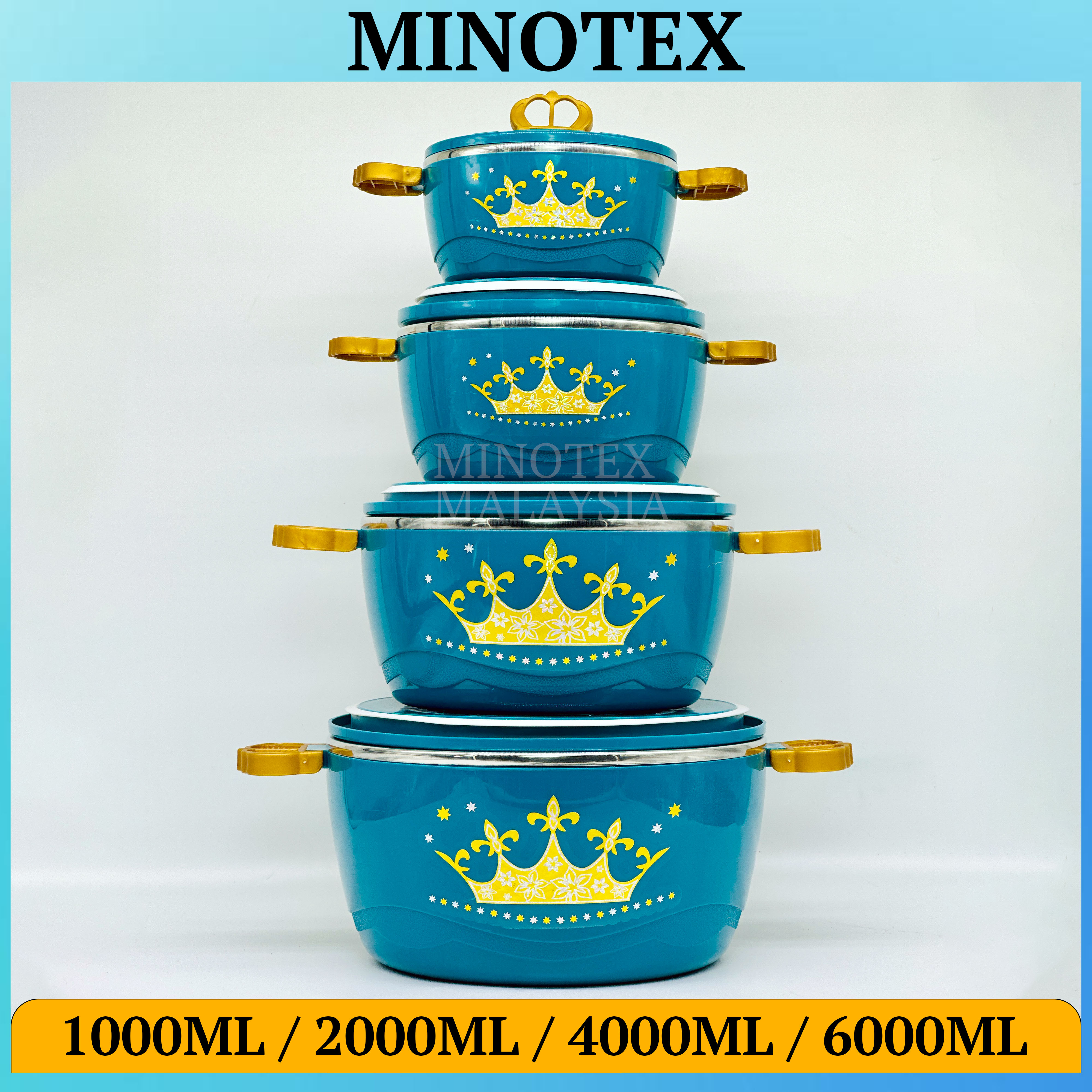 4pcs Thermos Simpan Makanan Crown /Bekas Nasi Tahan Panas/Thermal Food ...