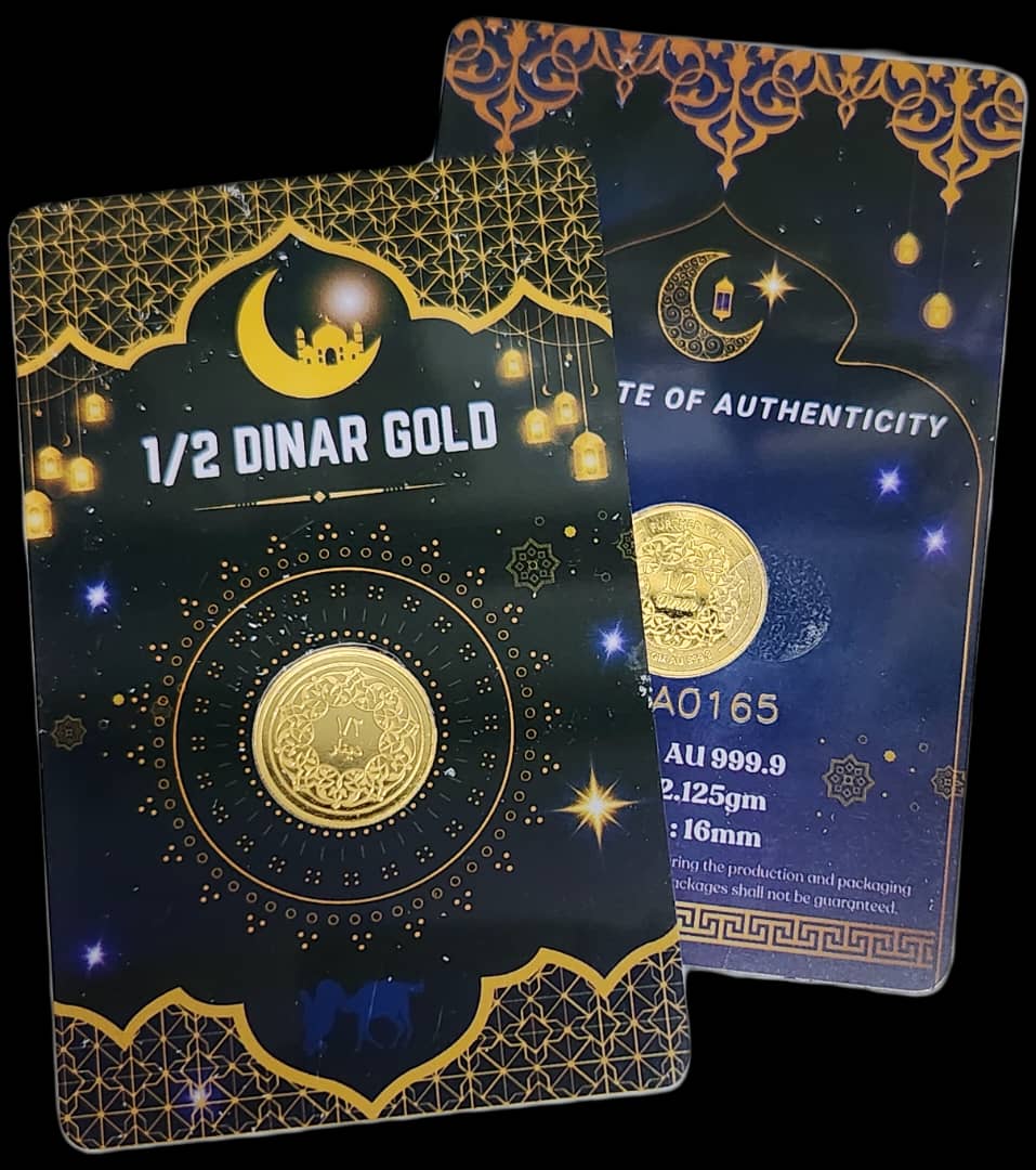 Wing Sing 999.9 Gold Coins 1/2 Dinar 2.125g 999.9 Gold Coins Gold Bar ...