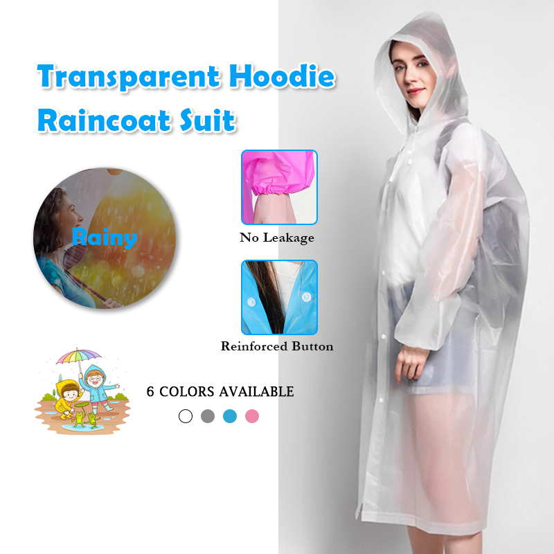 Unisex Raincoat Men Women Rain Jacket Thick 150g EVA Waterproof ...
