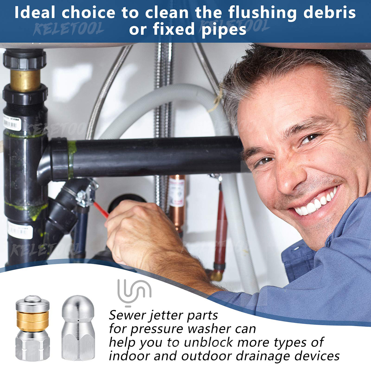 Sewer Jetter Kit sewer nozzle sewer drain water cleaning hose Jetter ...
