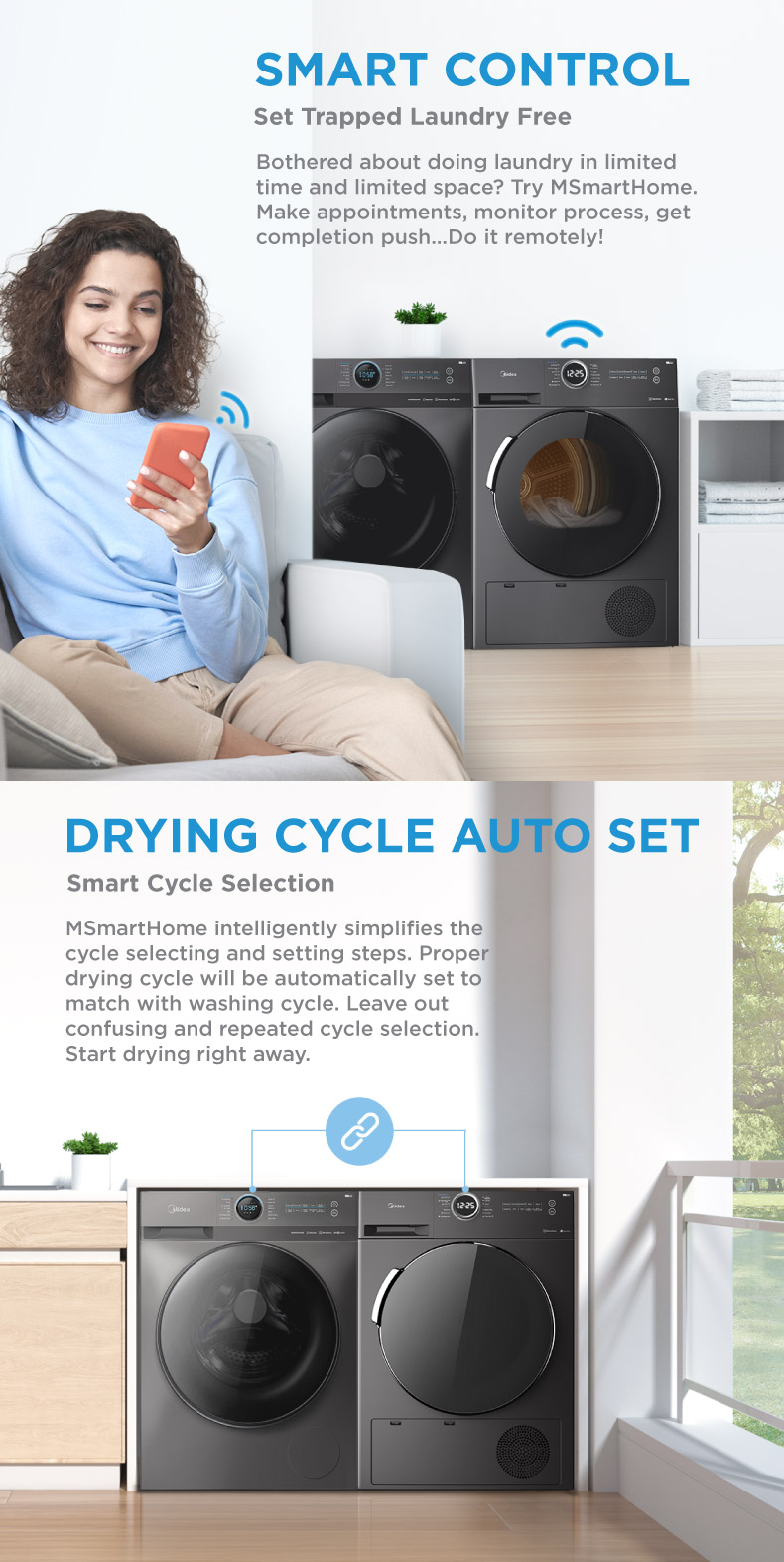 Midea MD200H90W 9KG Smart Control Heat Pump Dryer / Clothes Dryer ...