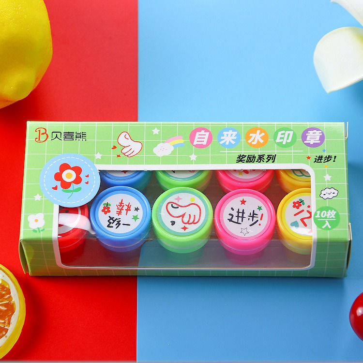 [1Pcs] Reward Cartoon Stamp Alphabet Number Emoji Stamp Ink Chop Kids ...