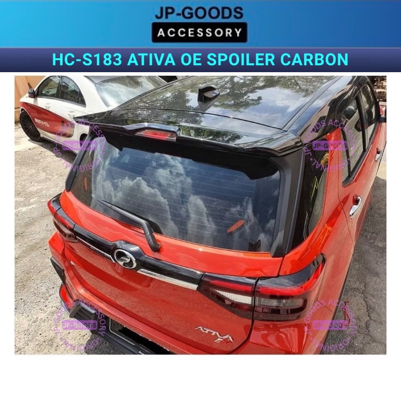 Perodua Ativa OE Type Carbon Spoiler Gear UP OEM ABS Ducktail Wing ...