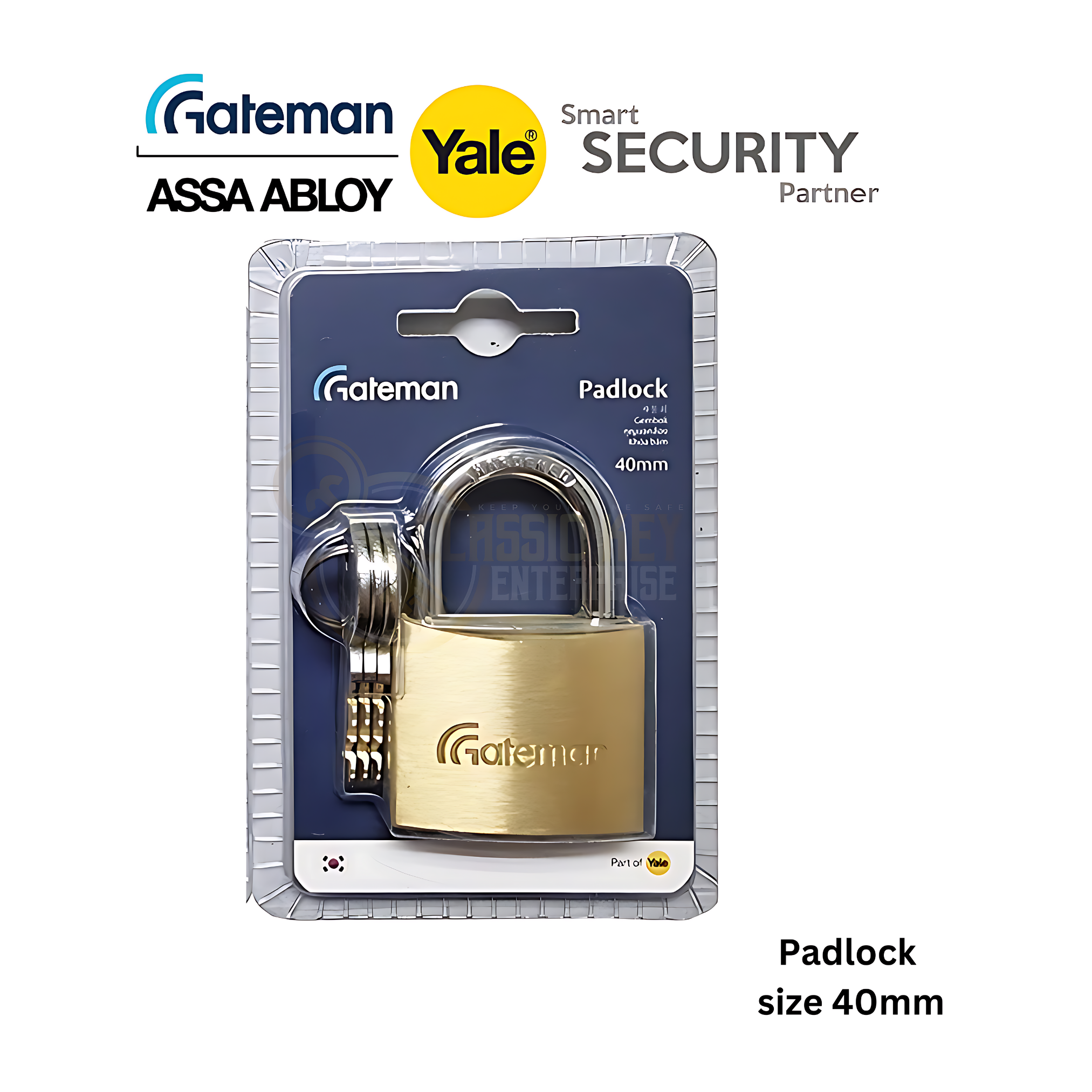 Gateman Padlock Solid Brass Body Model GM40 Part Of Yale (Size 40mm ...