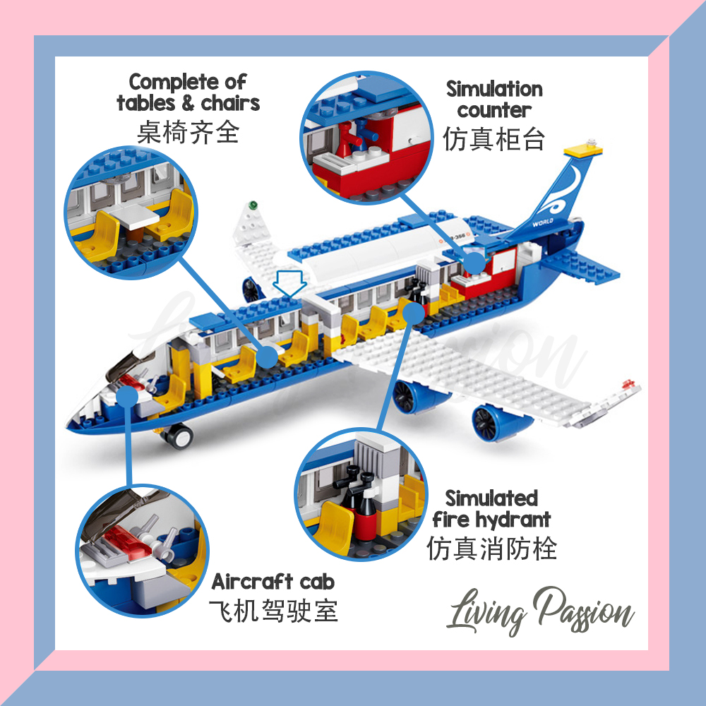 Sluban 0366 AirBus 463pcs Model Airplane Mini Bricks Building Blocks ...