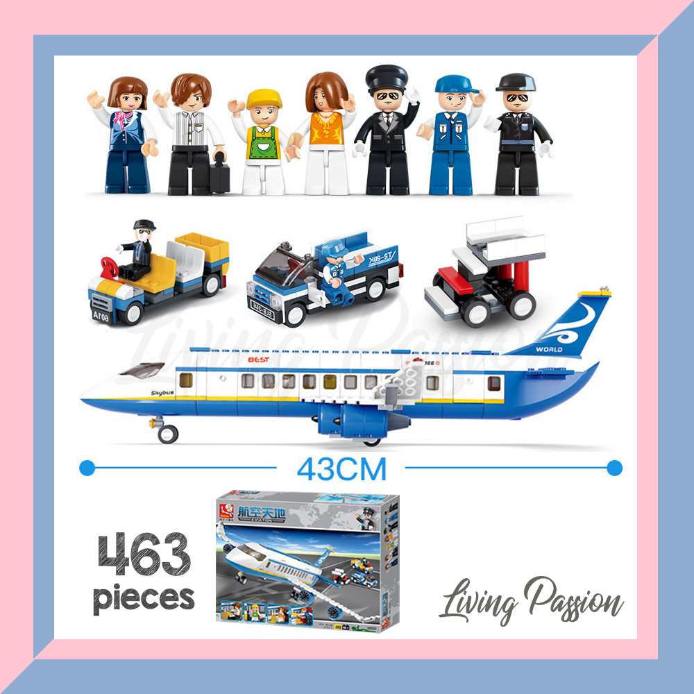 Sluban 0366 AirBus 463pcs Model Airplane Mini Bricks Building Blocks ...