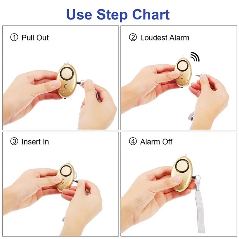(Buildtech) Pocket Alarm 130db Flashlight Self Defense Alarm For Lady ...