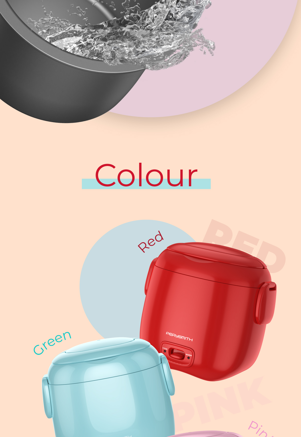 PerySmith Mini Rice Cooker Easycooking Series Q10 | Shopee Malaysia