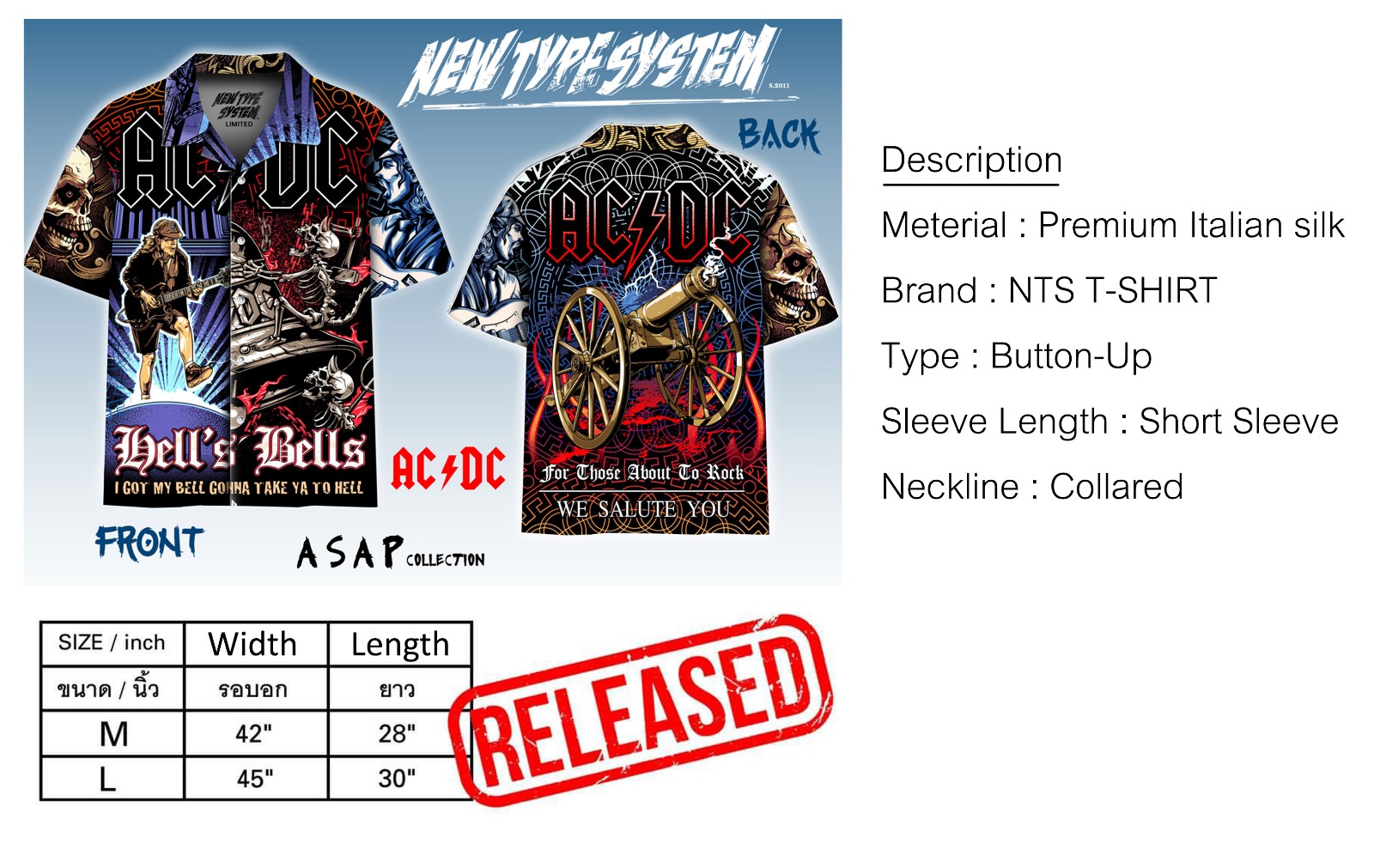 NTS Shirt Kemeja Rock Metal Band Iron Maiden Avenged Sevenfold Nirvana ...