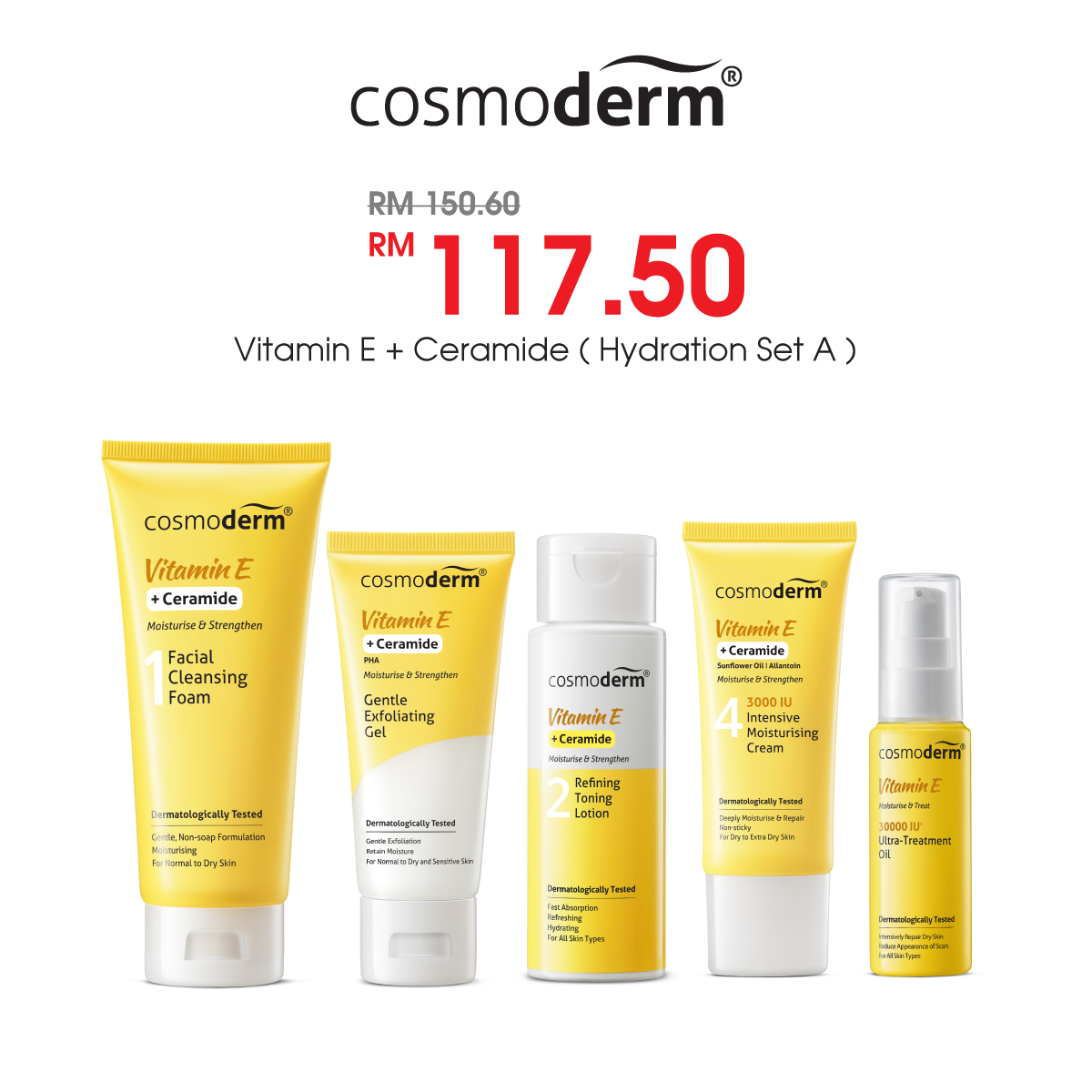 Cosmoderm Vitamin E + Ceramide (Hydration Set A) | Shopee Malaysia