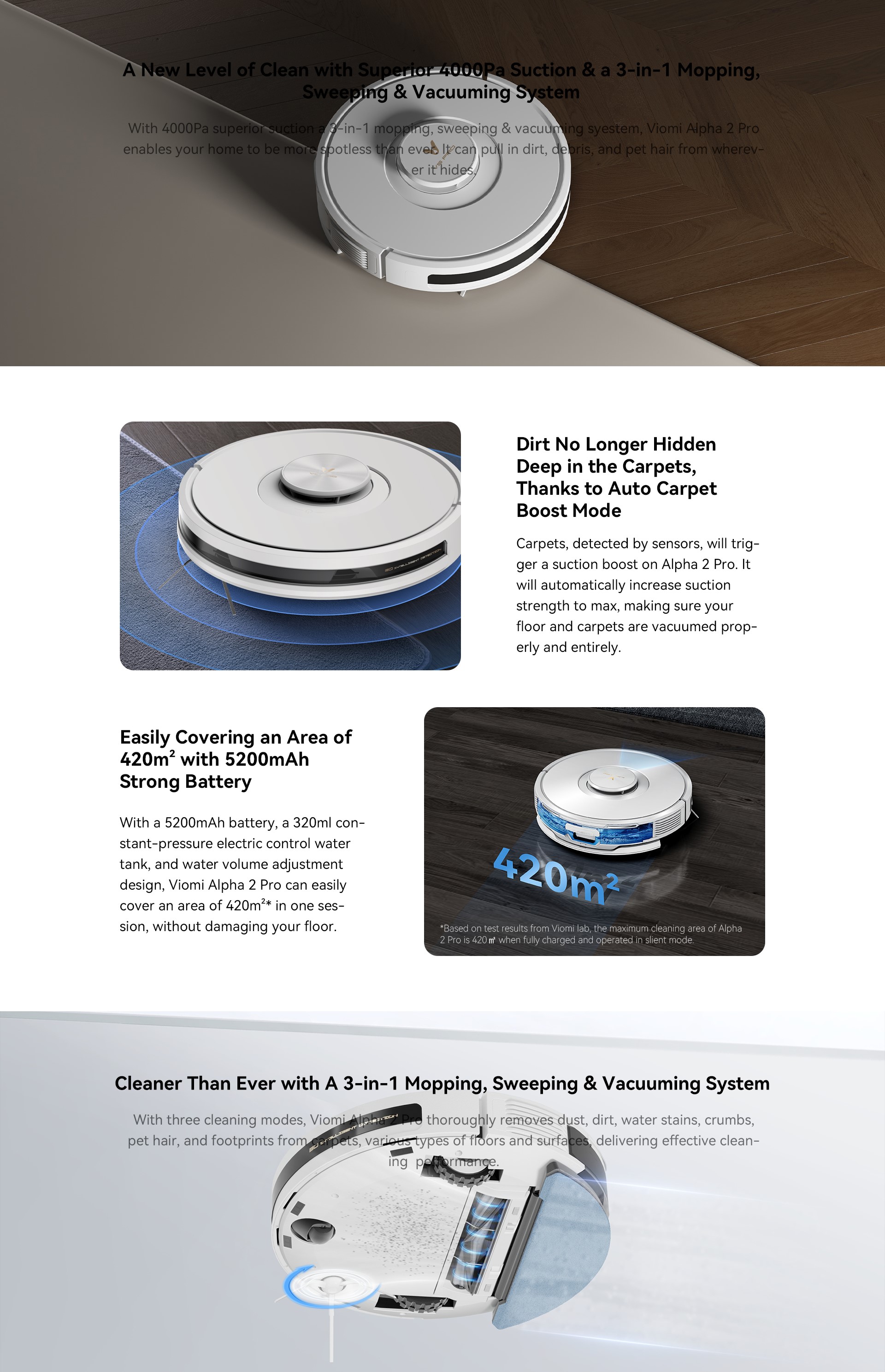 Viomi V5 Pro Robot Vacuum Cleaner |LDS Lasers Obstacle Avoidance|4000Pa ...