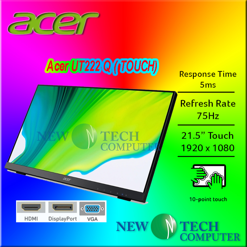 ACER UT222Q 21.5" TOUCH SCREEN EXTERNAL DISPLAY MONITOR ( 21.5" IPS FHD ...