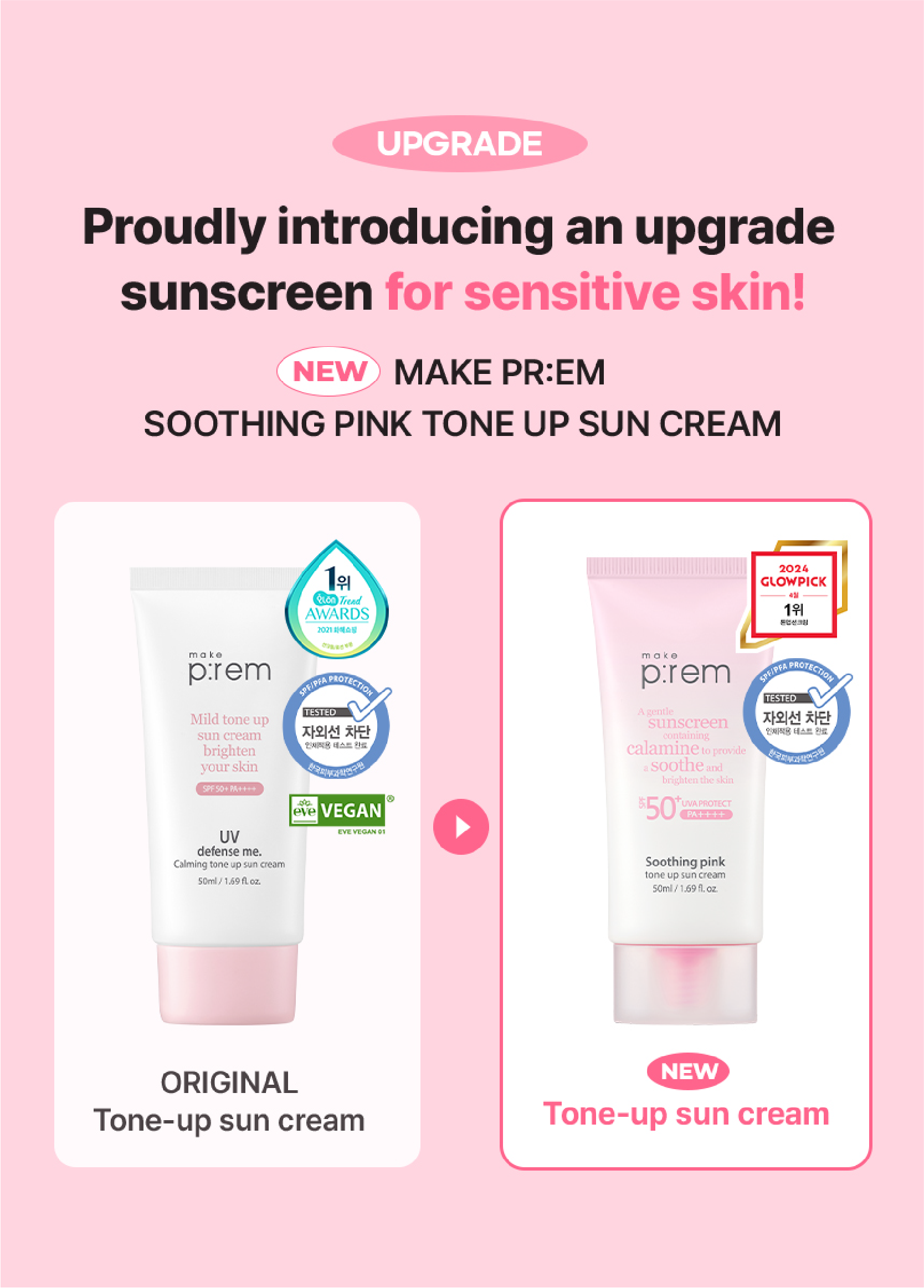 Make Prem Soothing Pink Tone Up Sun Cream 50ml | Shopee Malaysia