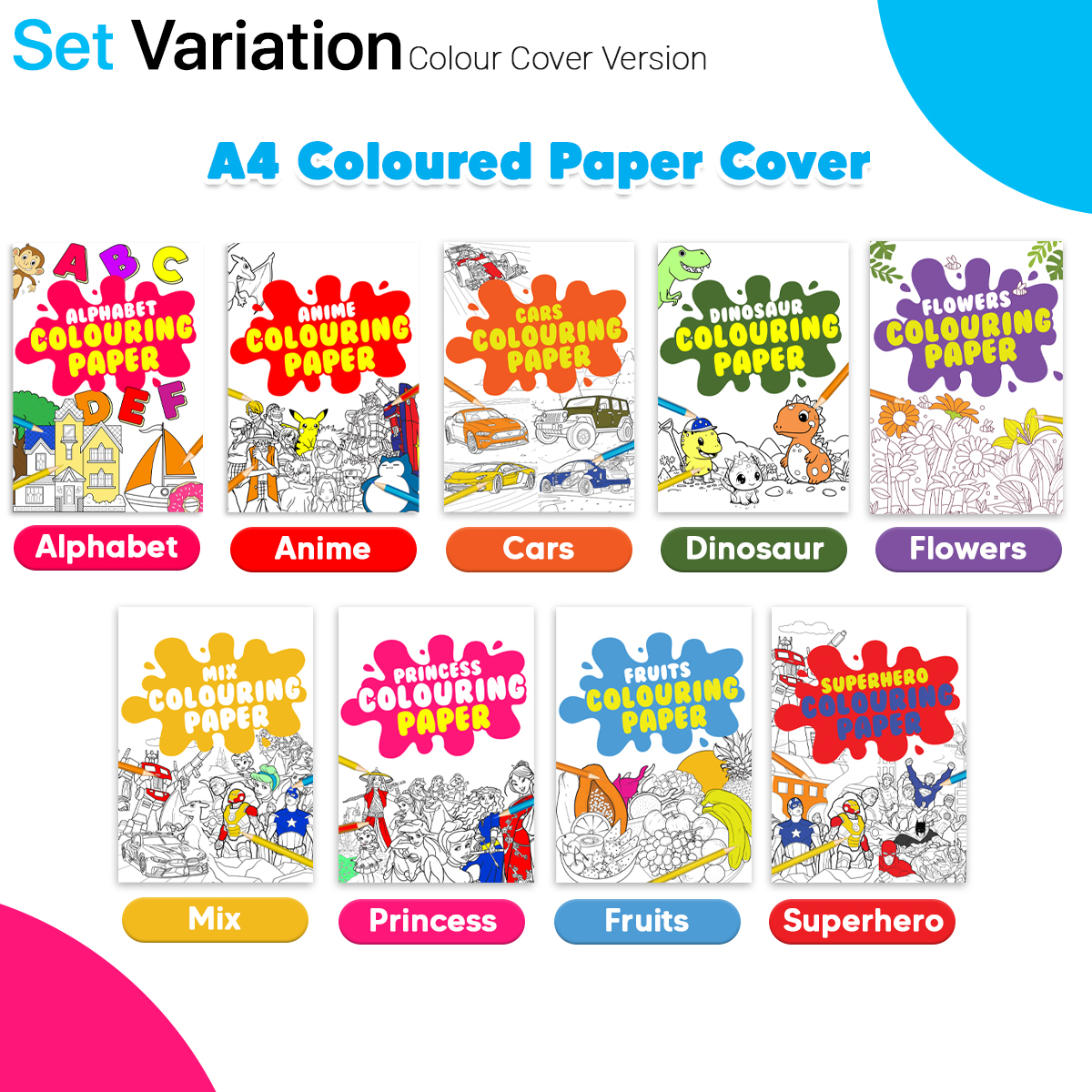 Merdeka Cartoon Colouring A4 Paper For Kid Disney Princess (16/Set ...