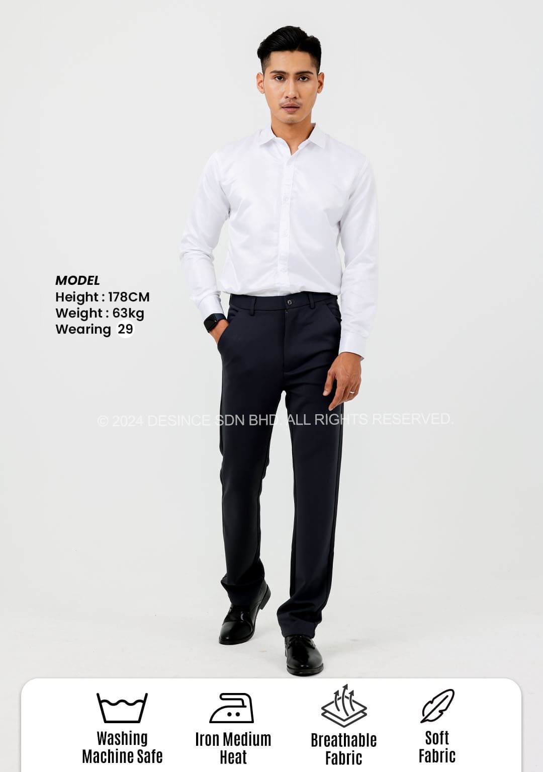 Formal Pants Elastic Pants Men Business Trousers Casual Pant Office ...