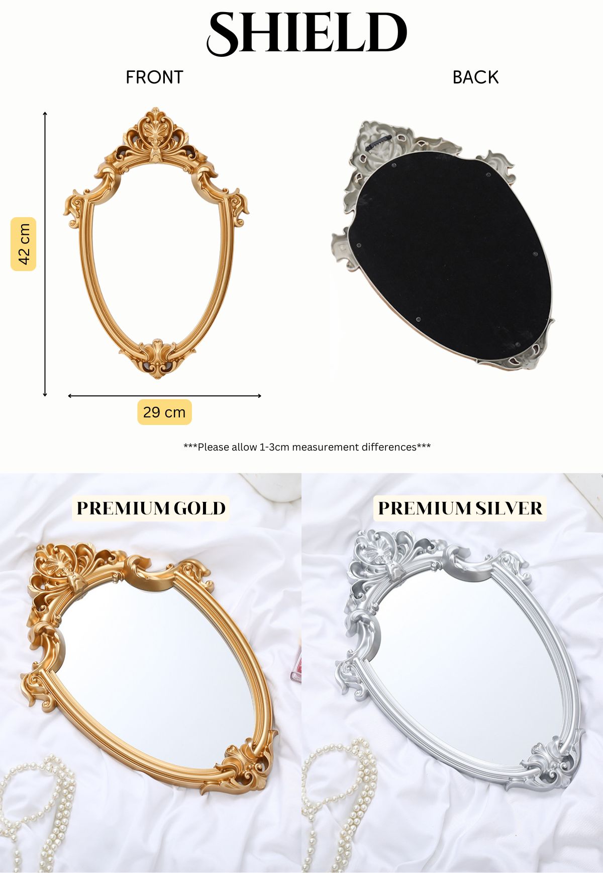 French Vintage Gold Mirror Vintage Cermin Welcome board wedding mirror ...