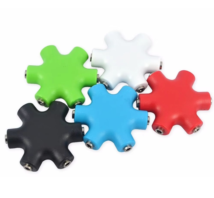 1-to-5 3.5mm Audio Splitter Snowflake Shaped 5-way Aux Sharing Headset ...