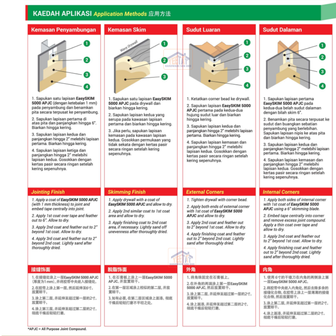 [ NIPPON PAINT ] Easyskim 5000 All purpose Joint Compound 5KG | Shopee ...