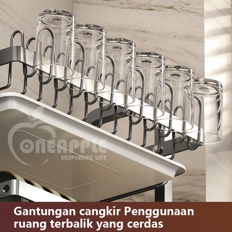 UPGRADE VERSION 2L & 3L Stainless Steel Kitchen Dish Drainer Rack with ...
