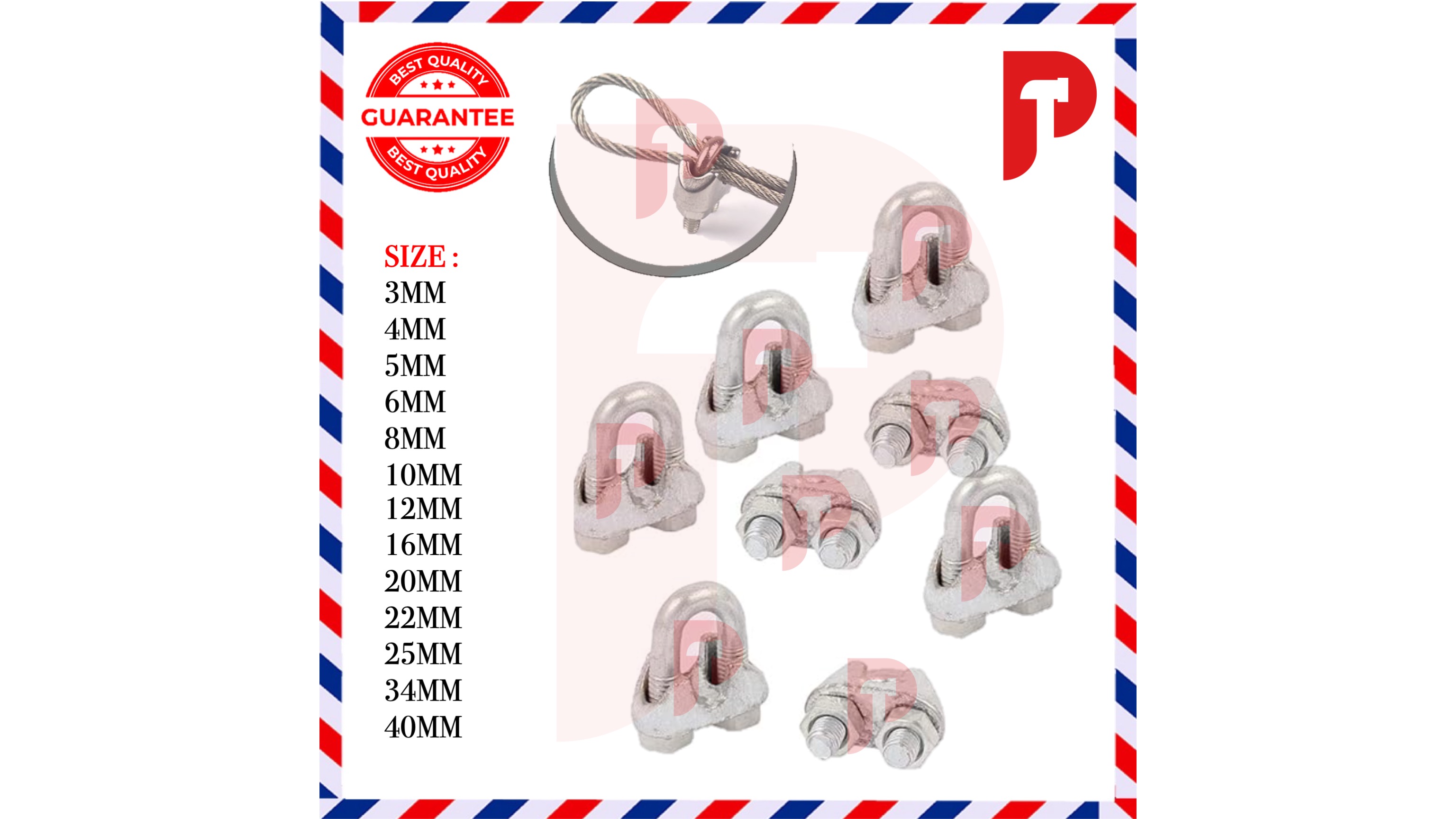 Galvanised Cable Wire Rope Clamp 🔥 Ready Stocks 🔥 U-Bolt Clip Rigging ...