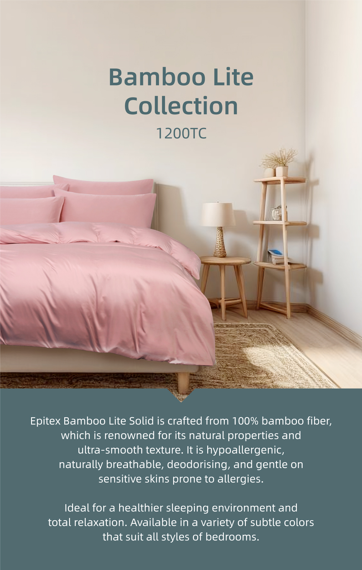 Epitex (Quilt Cover Set) 1200TC Bamboo Bedsheet | Bamboo Bedset ...