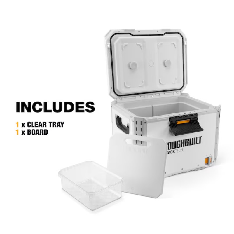 TOUGHBUILT STACKTECH XL White 38-Quart Insulated Chest Ice Cooler Large ...