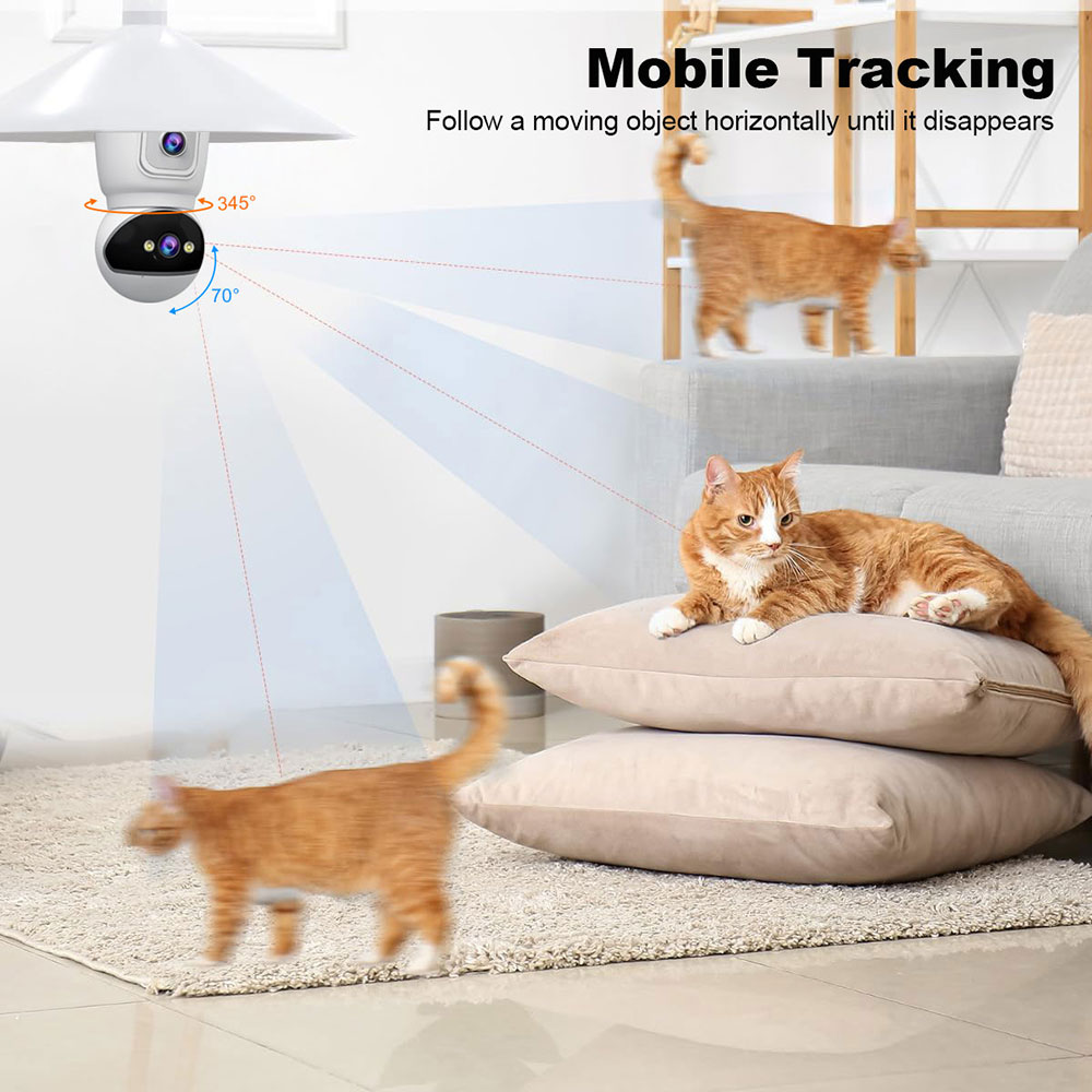 SriHome SH067 Bulb Dual Lens Wifi Camera CCTV 1080P FHD 360° Panoramic ...