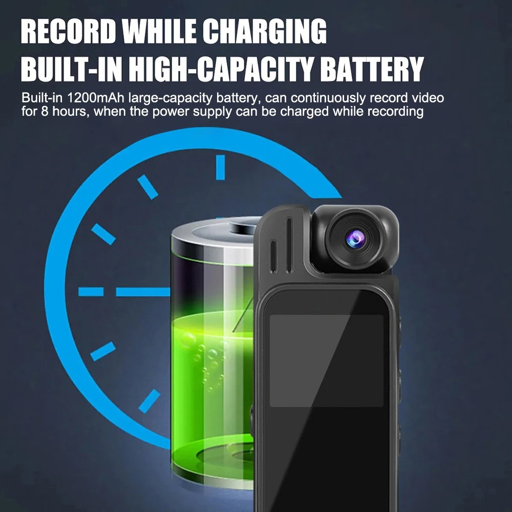 1080P Body Camera HD 2K Audio Video Recording Wearable Camera Mini ...