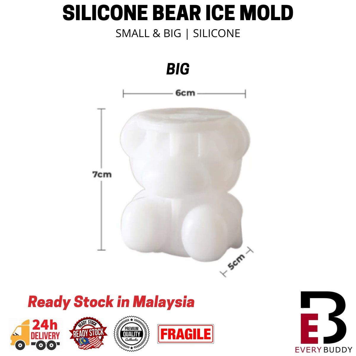 Viral 3D Bear Ice Cube Ice Maker Mold Silicone Ice Tray Homemade Ice ...