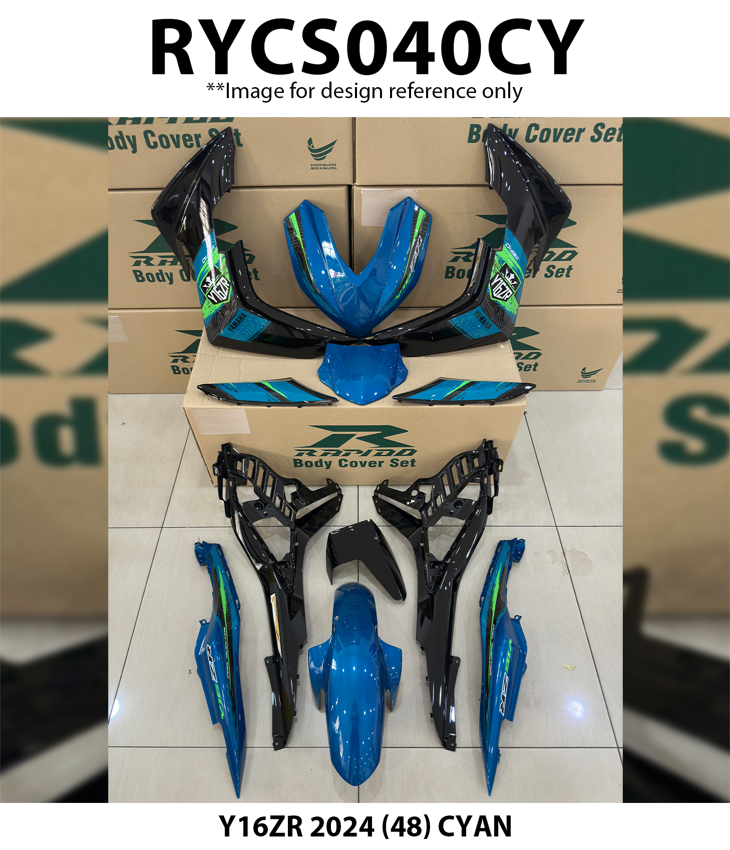 YAMAHA Y16 Y16zr 2024 (48) Cyan Red Blue Grey Cover Set RAPIDO Coverset ...