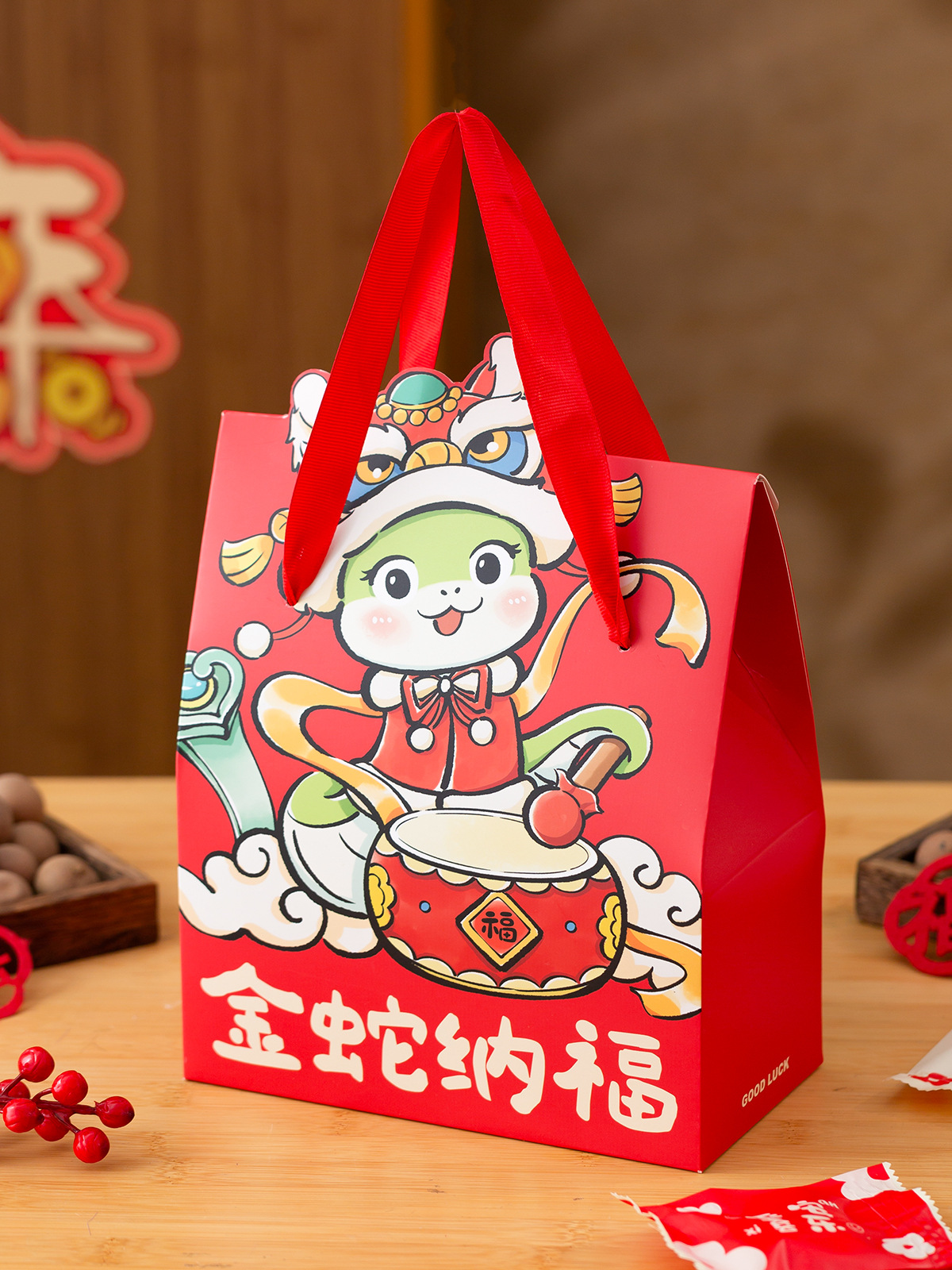 2025 chinese New Year CNY stand-up paper bag packaging box Snowflake ...