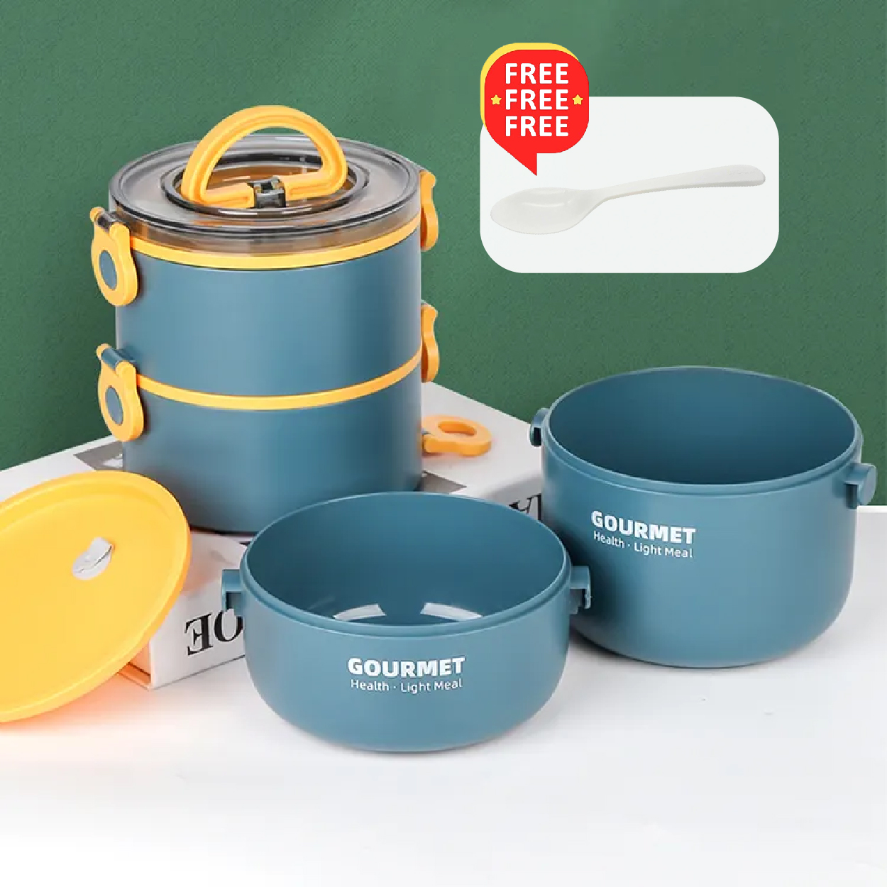 GOURMET Stackable Lunch Box Insulated Thermal Food Container Multi ...