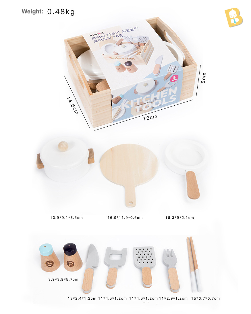 BabyBoss Wooden Play Food Cutting Meats Vegetables Fruits Kitchen ...