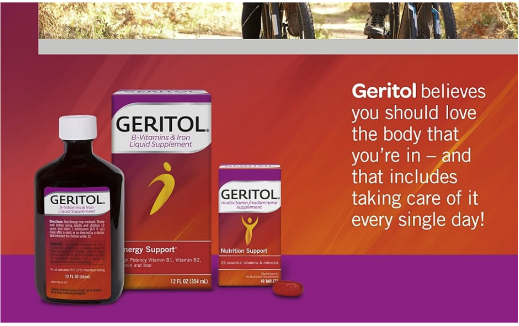Geritol Multivitamin Supplement l Liquid Vitamin and Iron Supplement ...