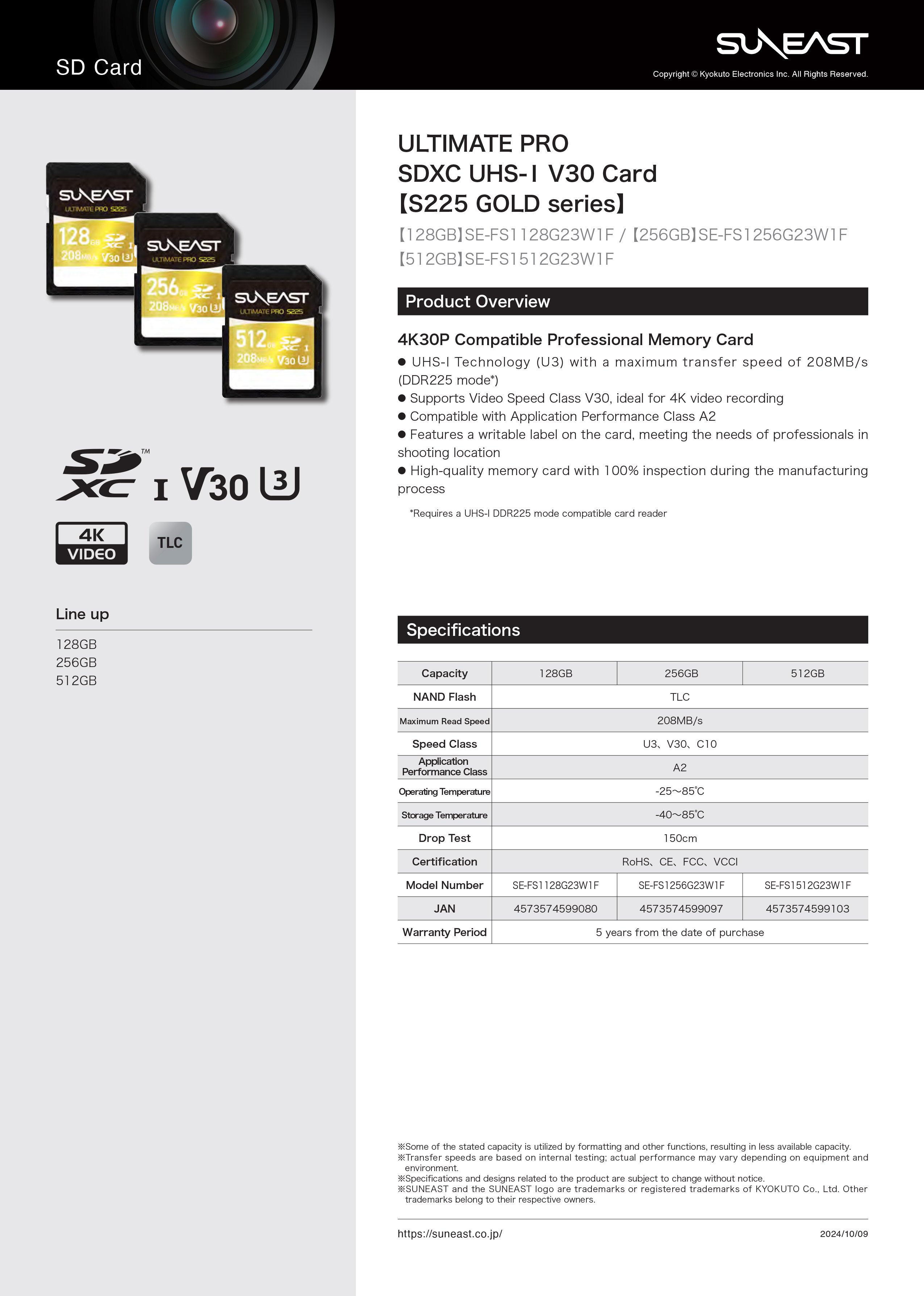 SUNEAST SDXC Card [V30] Max R 208MB/s U3 4K UHD ULTIMATE PRO 128GB / 256GB / 512GB | Shopee Malaysia