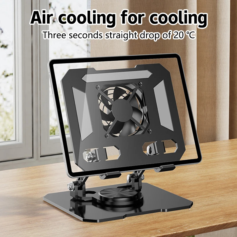 Two-in-one Multifunctional Tablet Cooling Fan Stand Desktop Folding ...