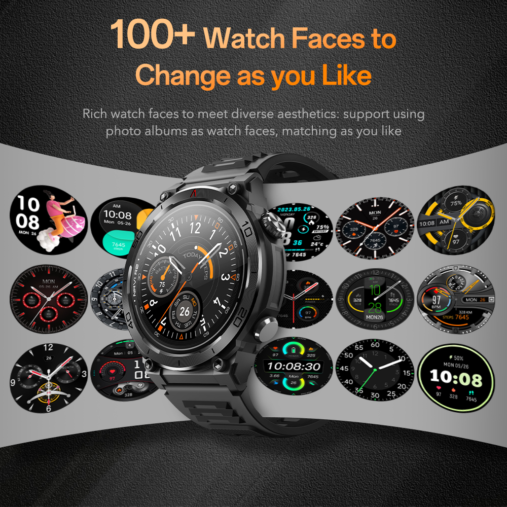 Aolon Navi R2 GPS Smart Watch 1.39" HD Display Compass 24-hour Health ...