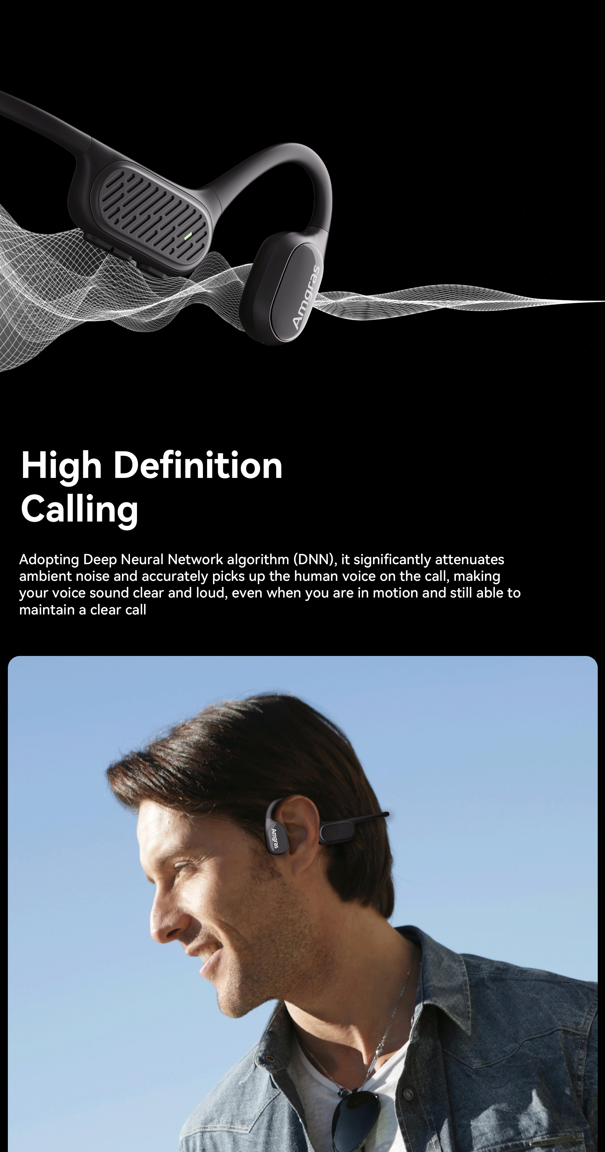 Amgras OpenMeta IV Ultra Swimming headphone IP68 Bone Conduction Sports ...