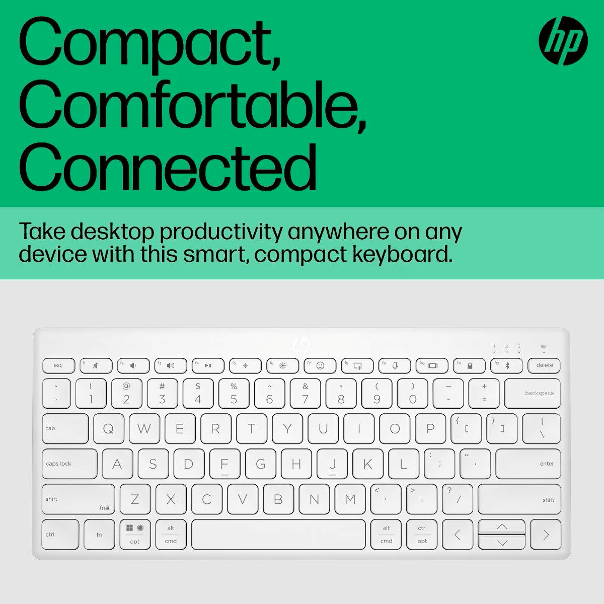 HP 350 Compact Multi-Device Bluetooth Keyboard -White (692T0AA ...