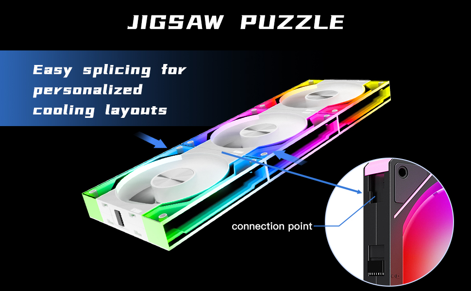 Jungle Leopard Interstellar V3 ARGB 3Pin PWM 12cm Fan / Splicing ...