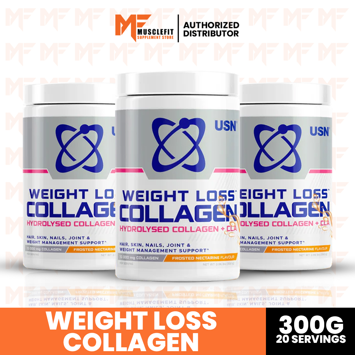 USN Weight Loss Collagen Powder 300 g ( 20 servings) - Makanan tambahan ...