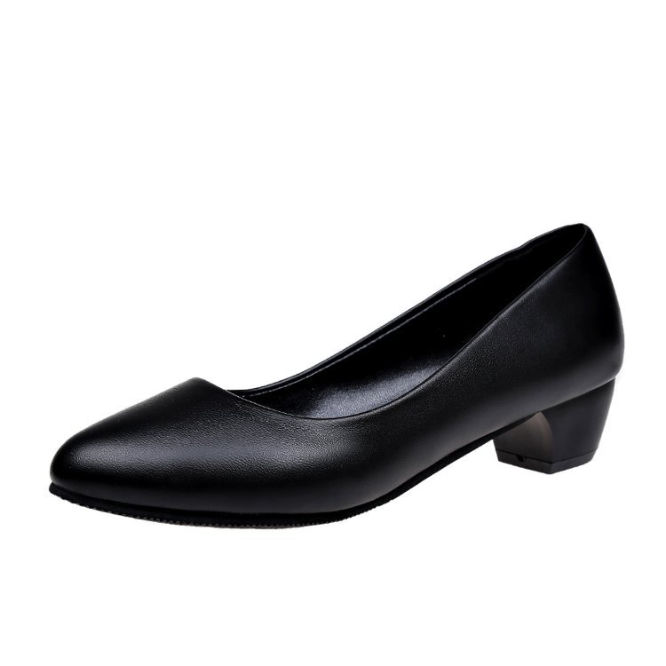 Women Black Formal Shoes High Heels Attire Block Heel Office Ladies ...