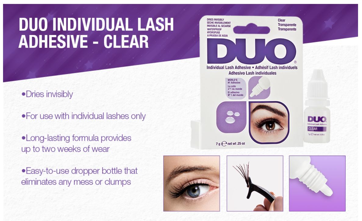ORIGINAL DUO Strip Lash Adhesive White/Clear Dark strip false eyelash ...